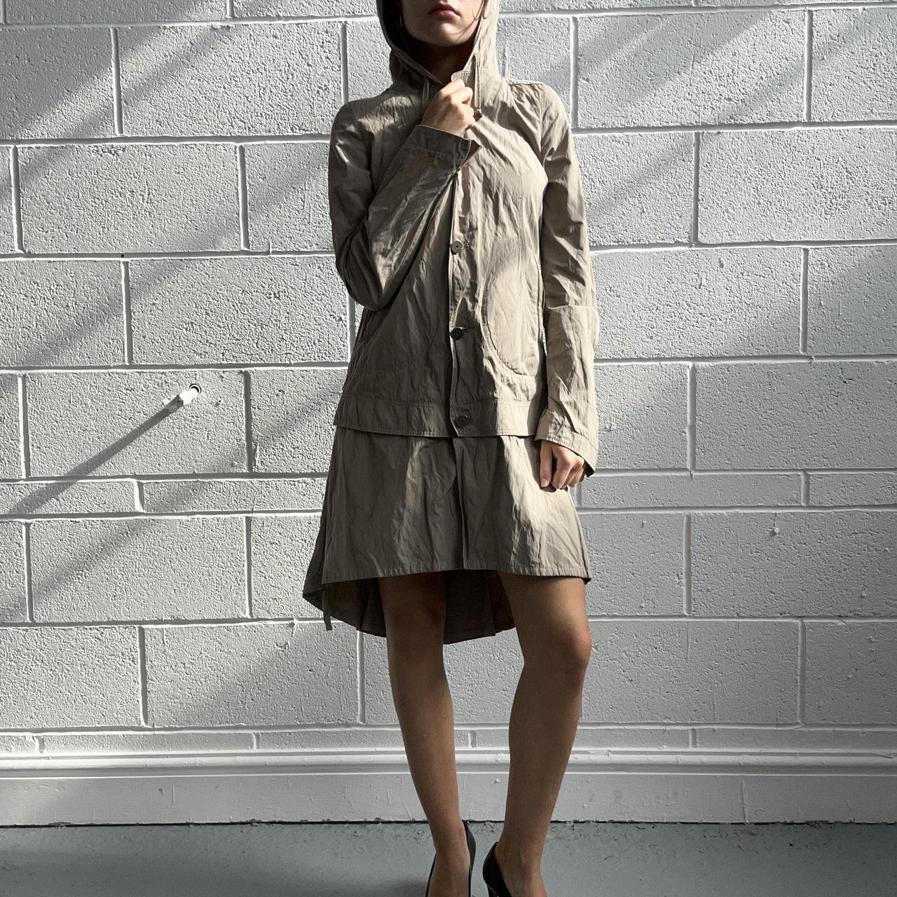 Cop Copine beige button-up rain / trench coat with... - Depop