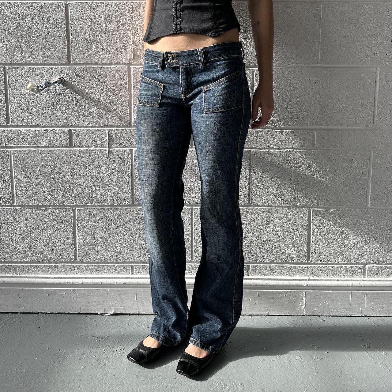 Grunge vintage Diesel dark wash low rise bootcut... - Depop