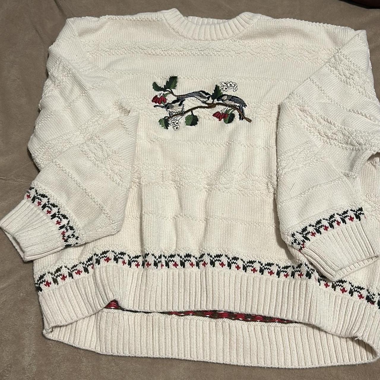 Vintage embroidered sweater #sweaterweather... - Depop