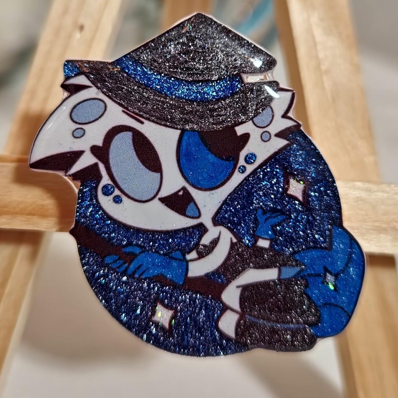 Glitter Angel Dust pin, Hazbin Hotel - Depop