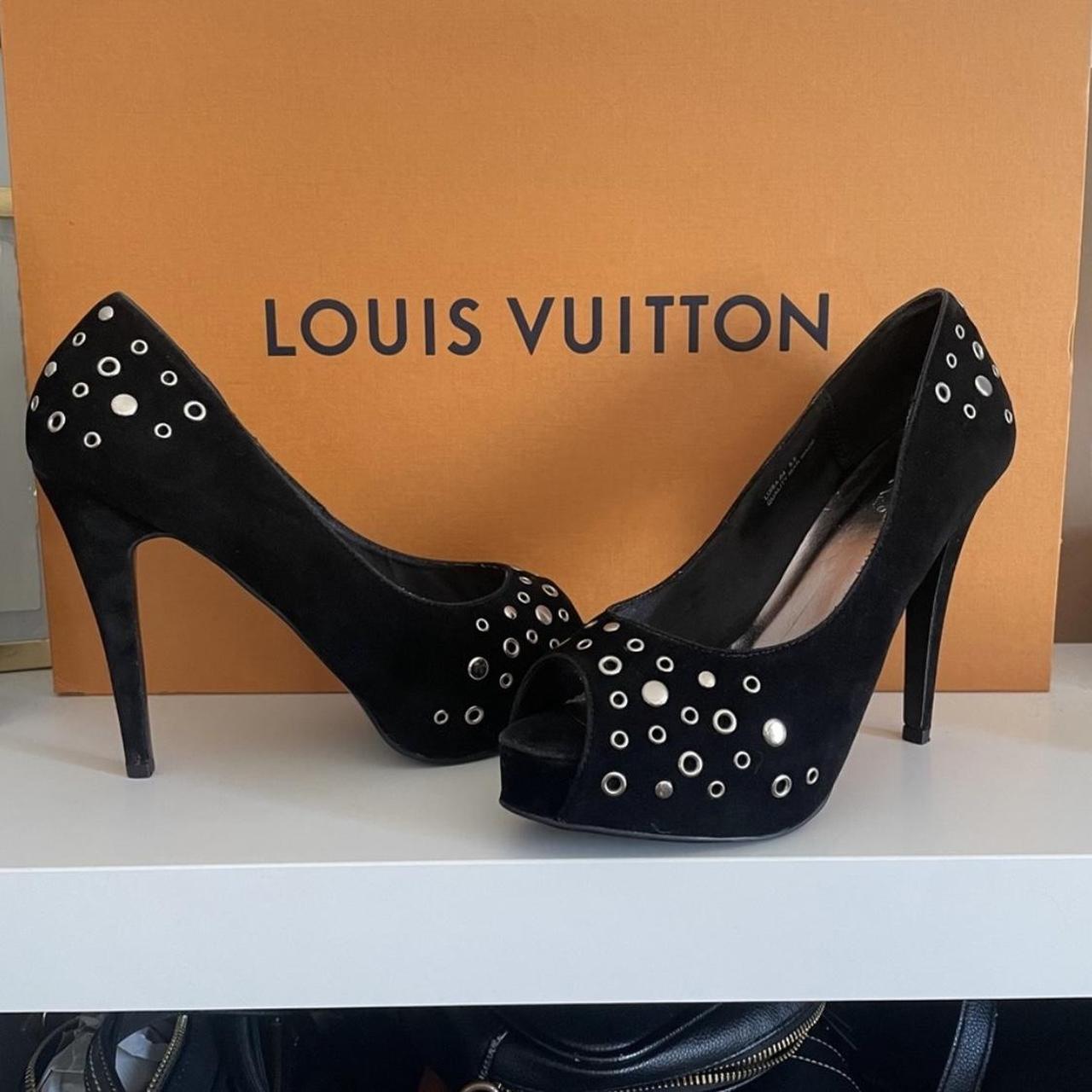NEW Mixx Shuz Black Studded Pump Heel Shoe - Depop