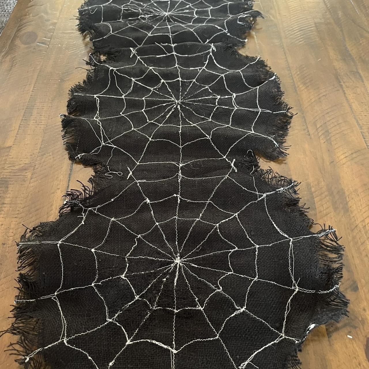 Black and gold spider web table runner #gothdecor... | Depop