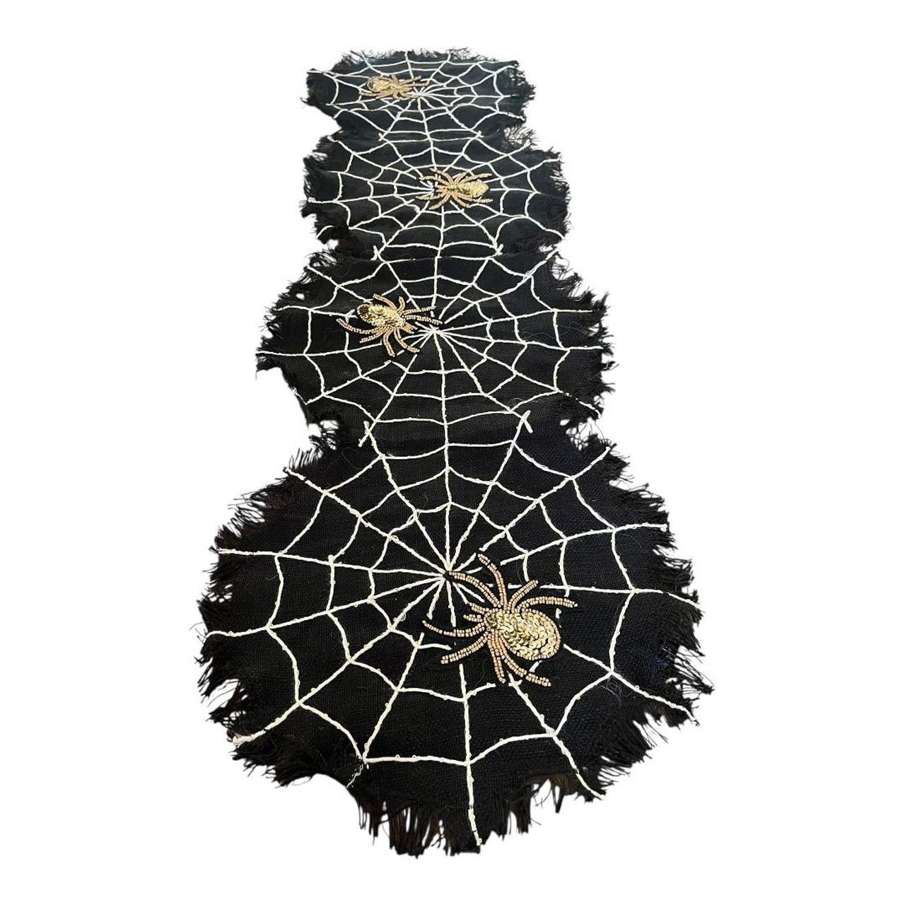 Black and gold spider web table runner #gothdecor... | Depop