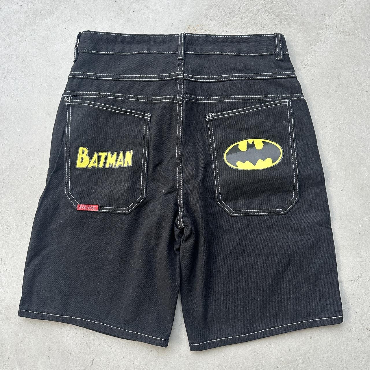 y2k/2000s vintage black batman logo baggy wide leg... - Depop