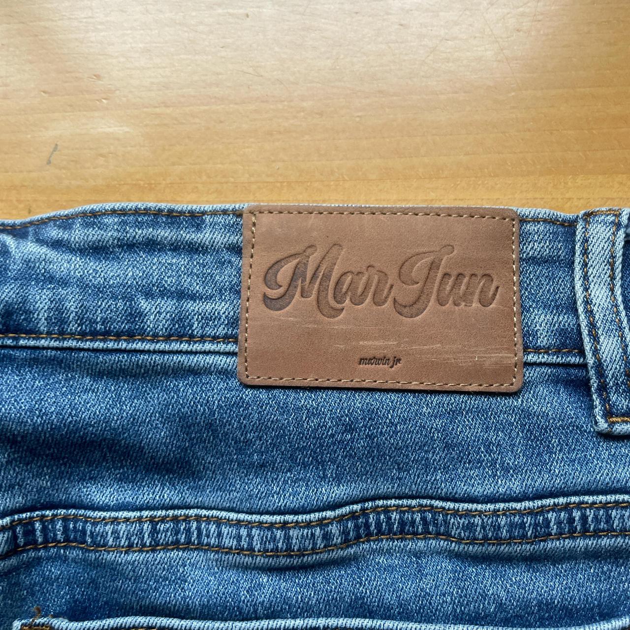 Marjun blue denim hand print jorts Super sick... - Depop