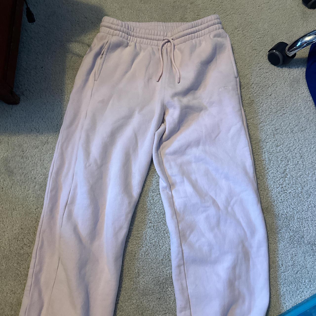 Aritzia light pink sweatpants with drawstring ... | Depop