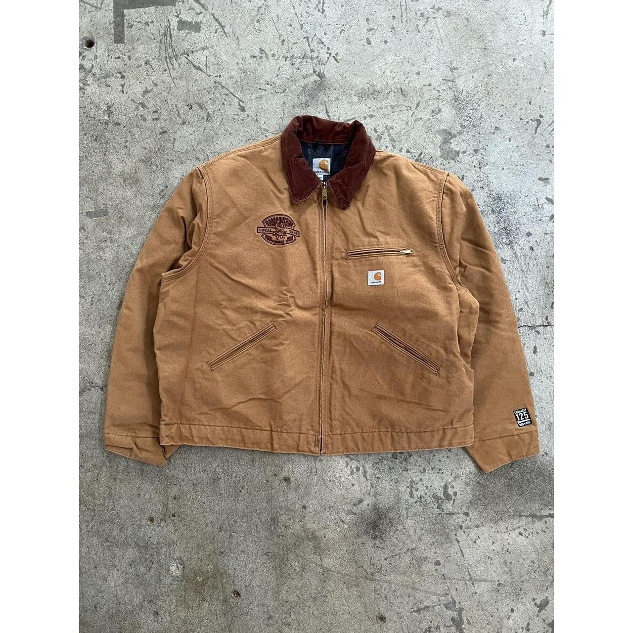 Boxy Carhartt J001 BRN Blanket lined Detroit jacket XXL - Depop
