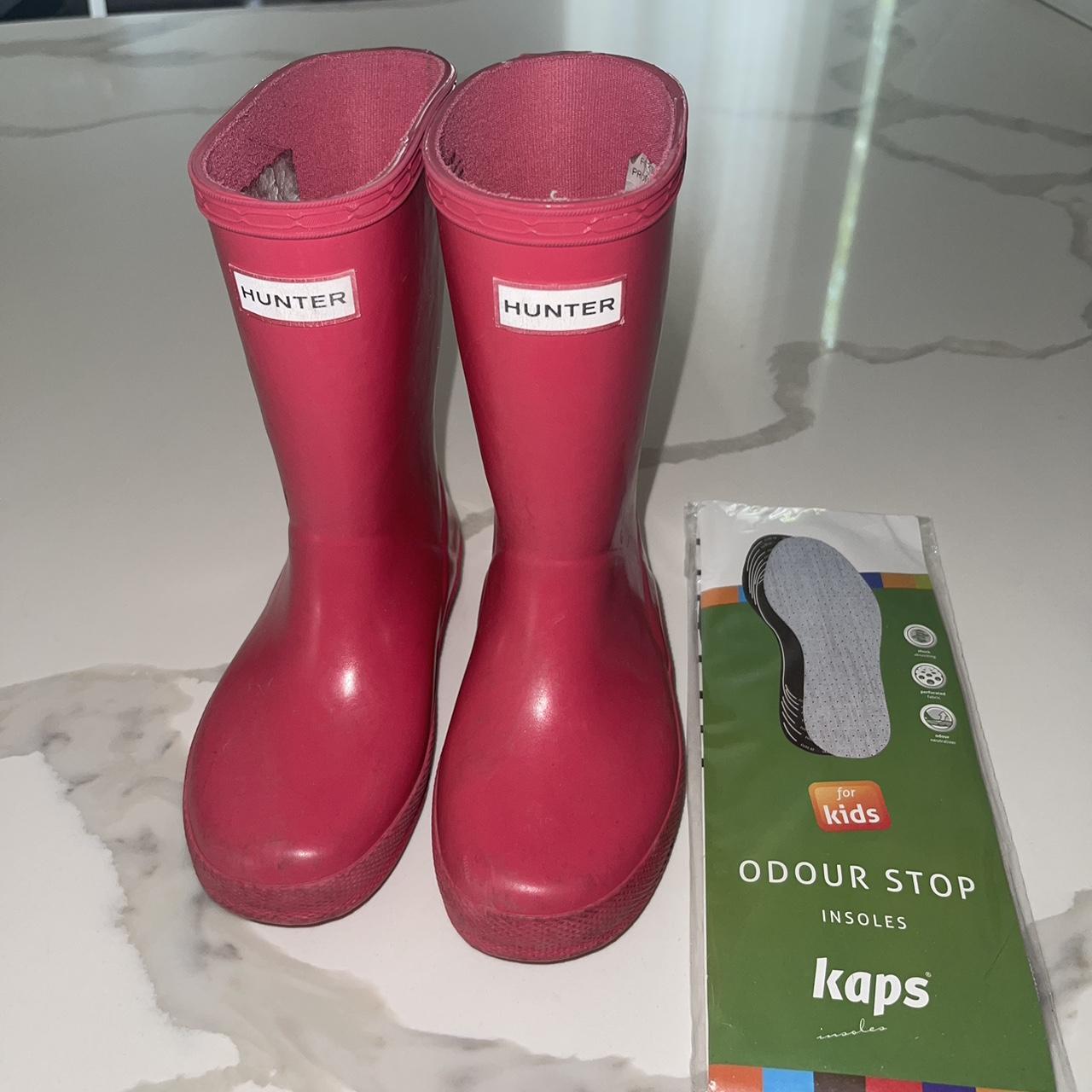 Toddler Hot Pink Hunter Rain Boots with extra... - Depop