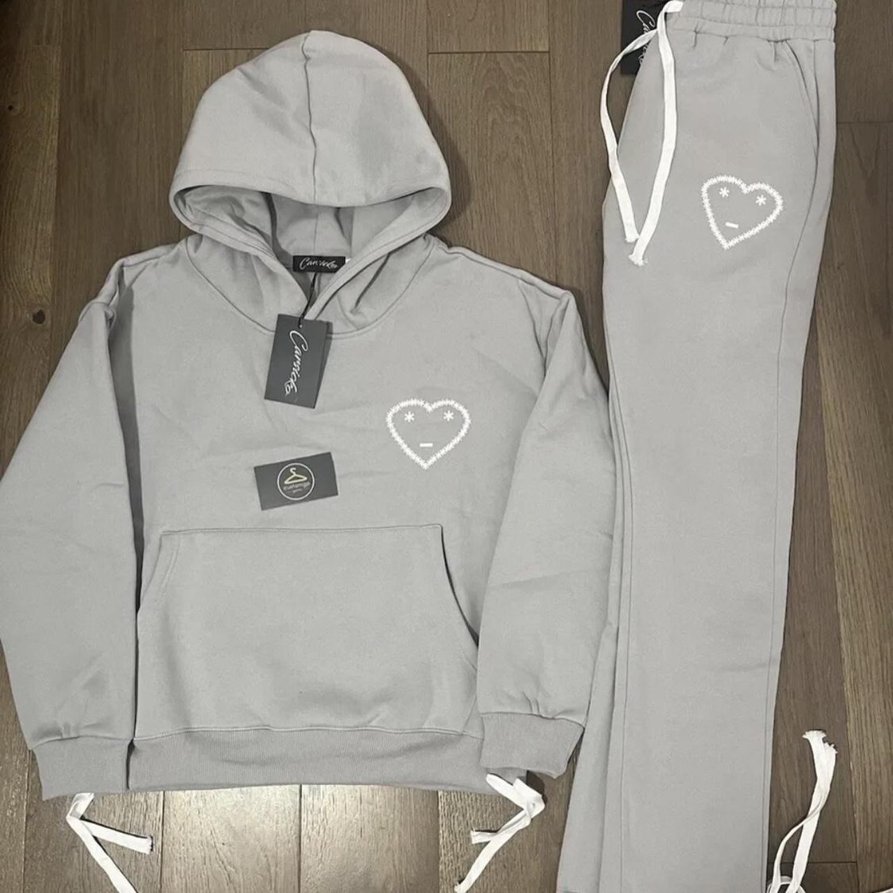 Carsicko Sex Grey Signature heart tracksuit - Depop