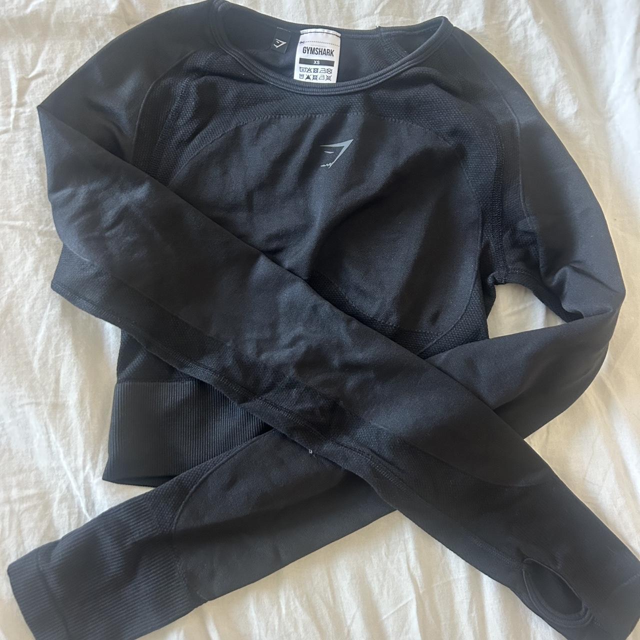 Gymshark black long sleeve top worn once | Depop