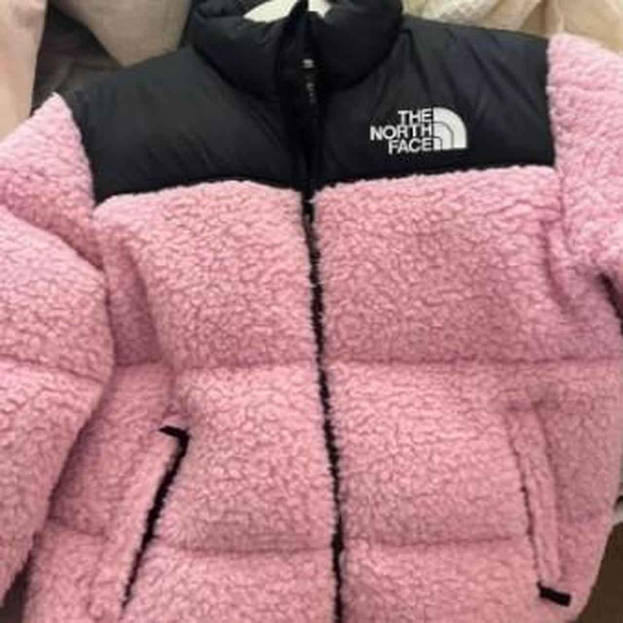Pink NorthFace puffer - Depop