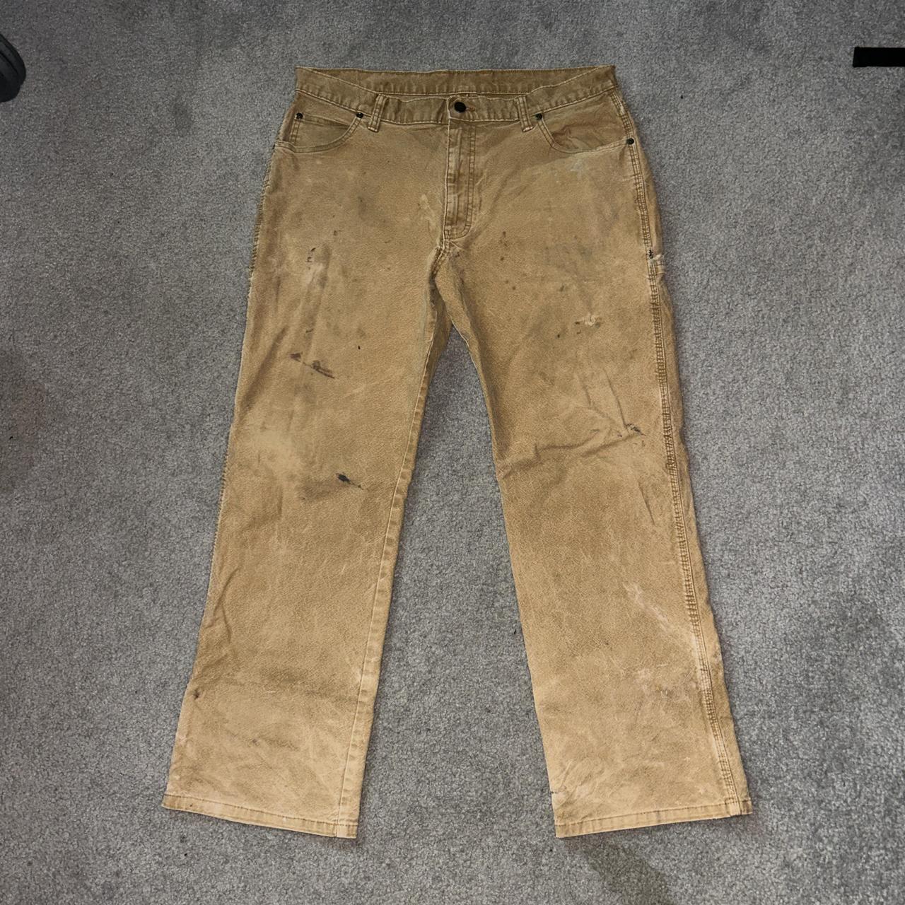 Vintage tan Dickies work/utility jeans Light... | Depop