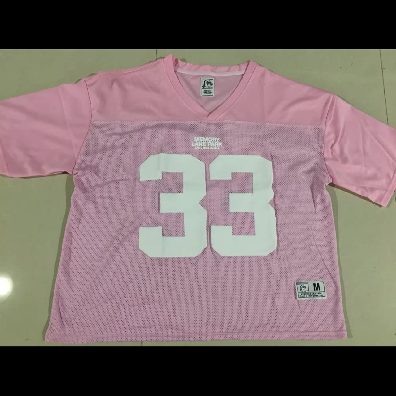 Memory lane park pink jersey Mesh pink football... | Depop