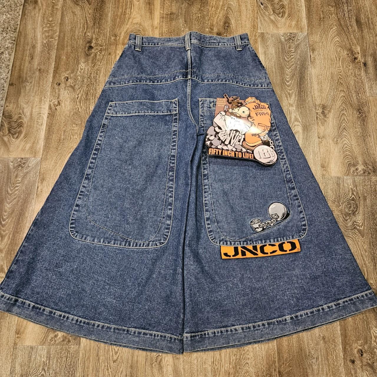 CRAZY Y2K BAGGY RAVE JNCO CONVICT 50" LEG OPENING!!!... - Depop