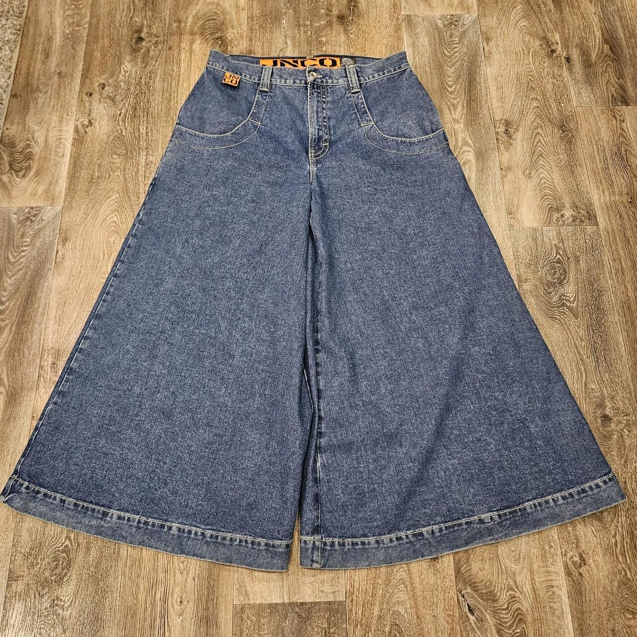 CRAZY Y2K BAGGY RAVE JNCO CONVICT 50" LEG OPENING!!!... - Depop