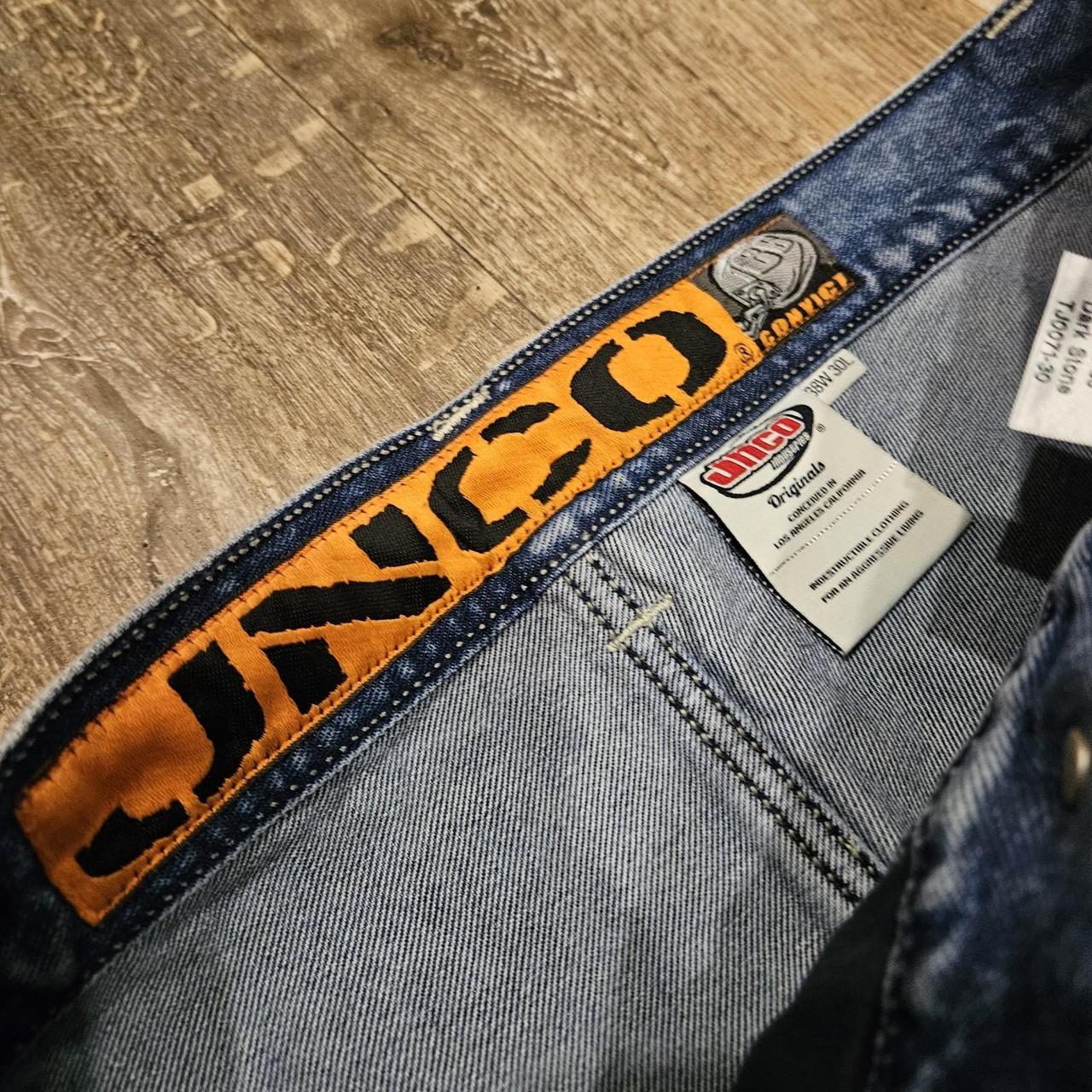 CRAZY Y2K BAGGY RAVE JNCO CONVICT 50" LEG OPENING!!!... - Depop