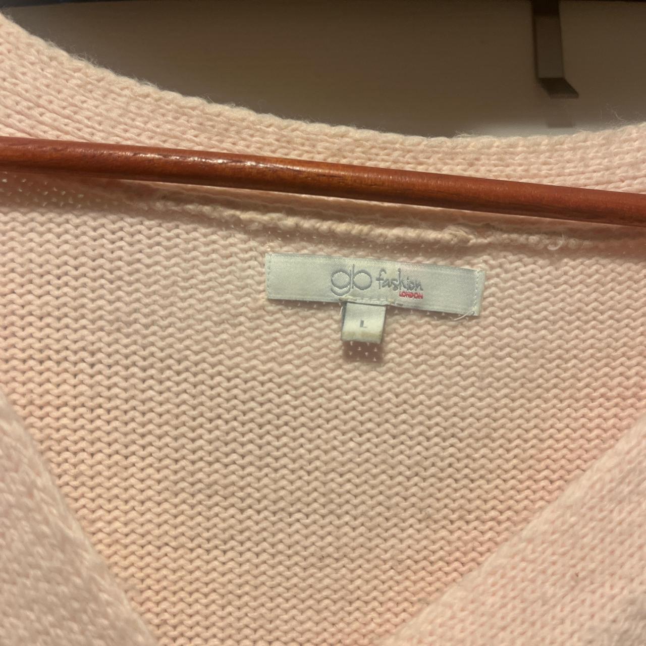 Light pink button-up sweater (a little bit more pink... - Depop