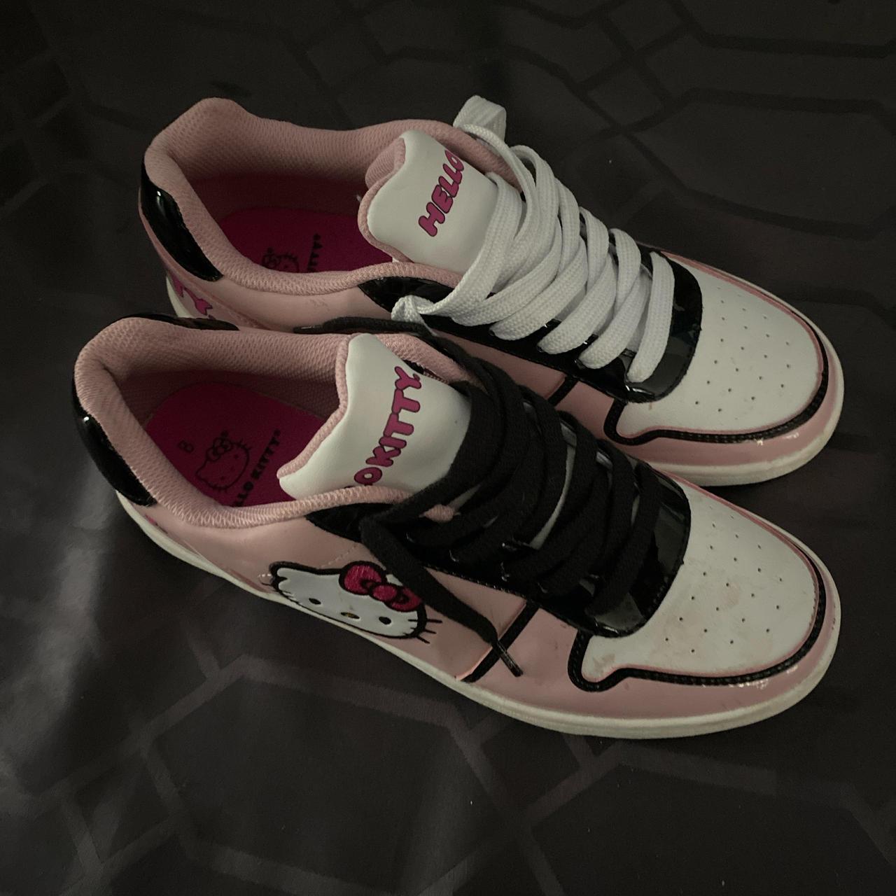 Pink and Black Hello Kitty Sneakers 8 - Depop