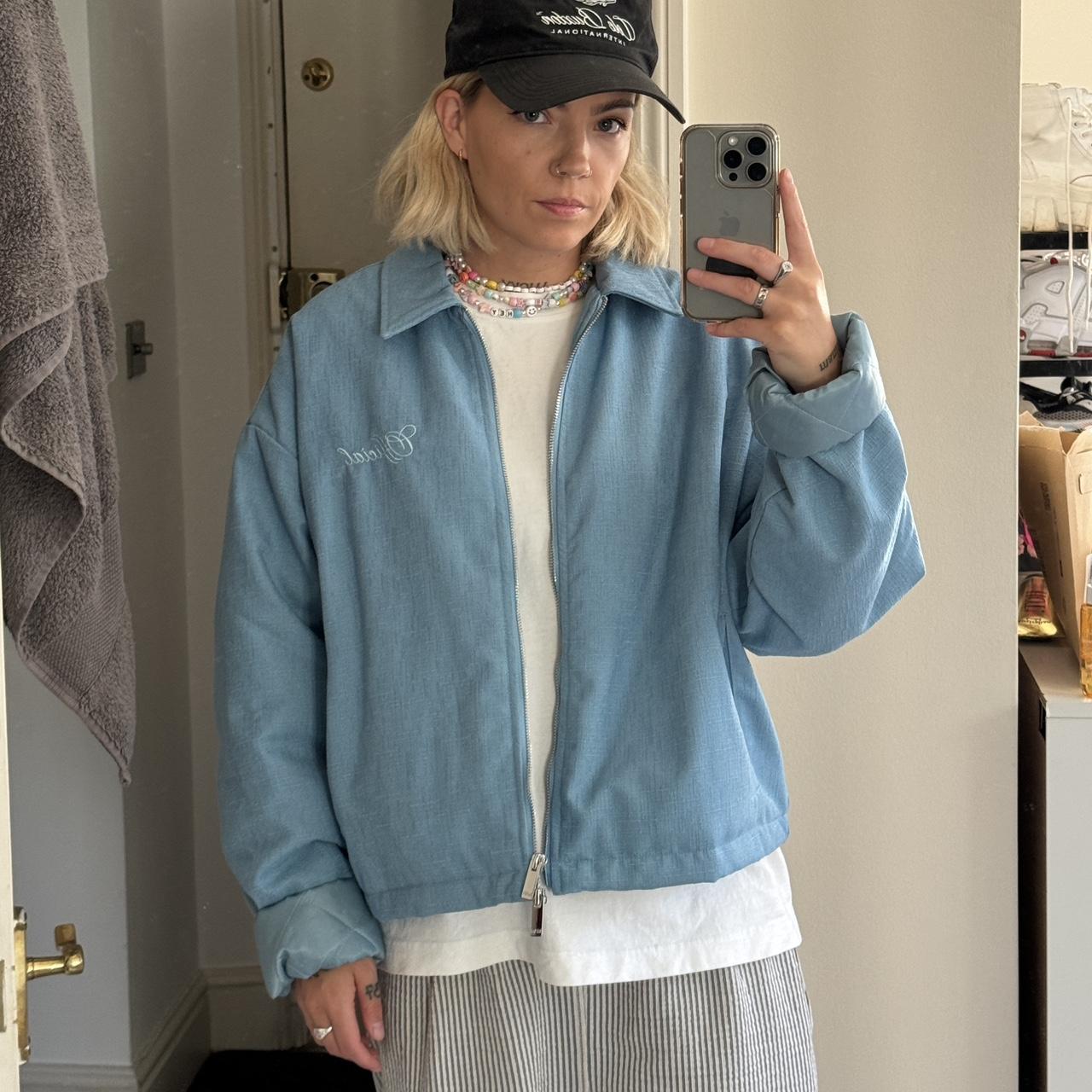 Blue boxy fit jacket, would fit size 6-12, I’m an 8... - Depop