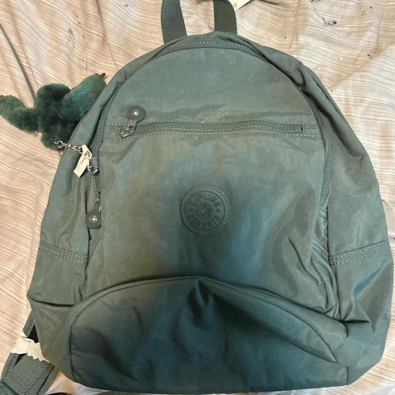 Sage green Kipling backpack with 2 compartments, 2... | Depop