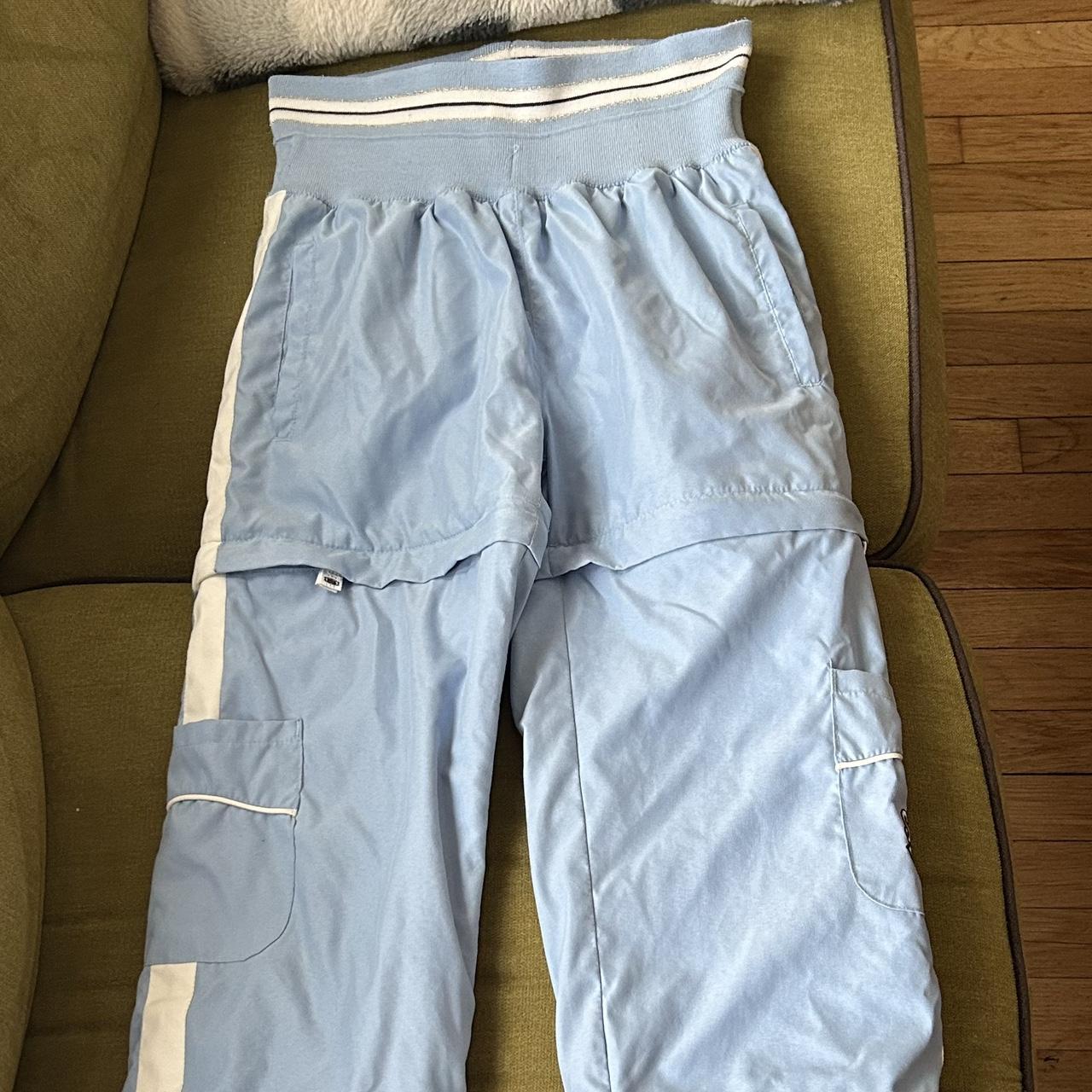 Light blue vintage cargo pants with adjustable... | Depop