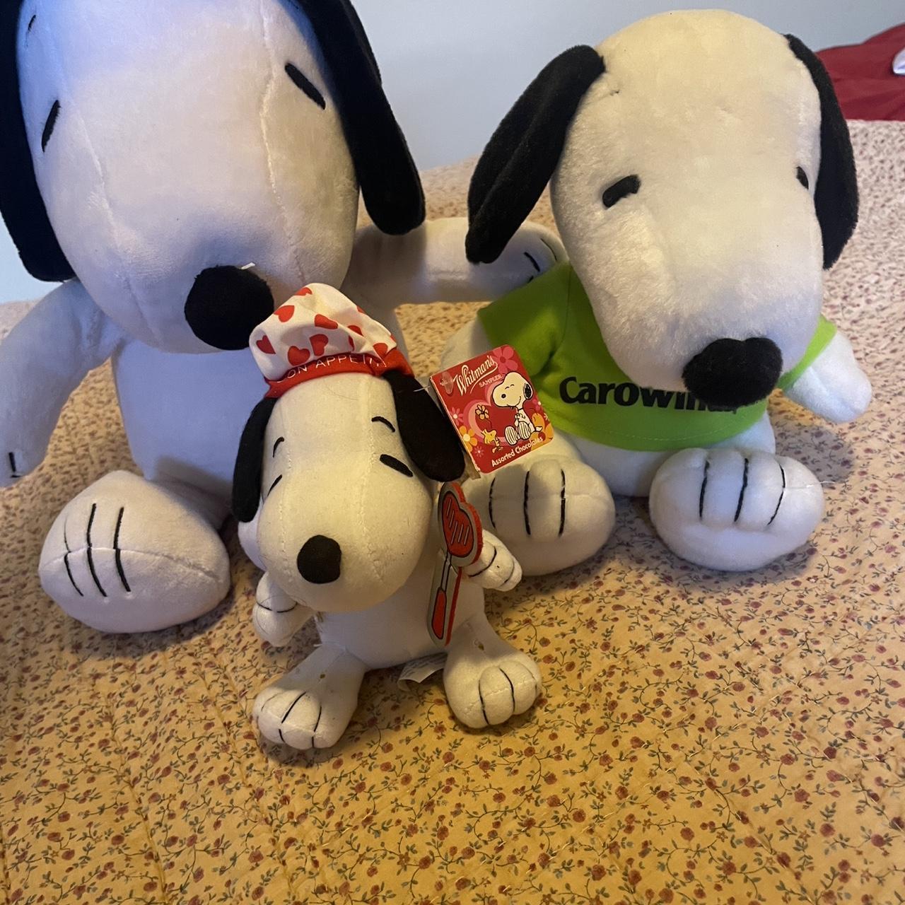 3 pack of snoopy plushies from large to small... | Depop