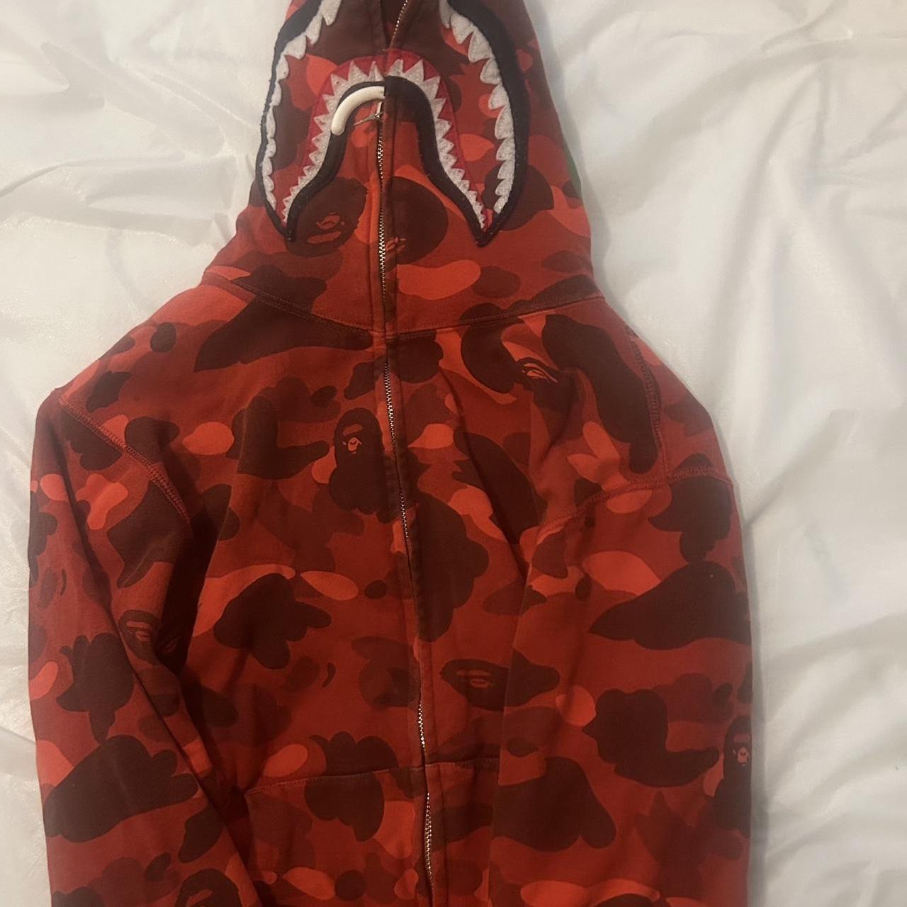 Red Bape hoodie great condition - Depop