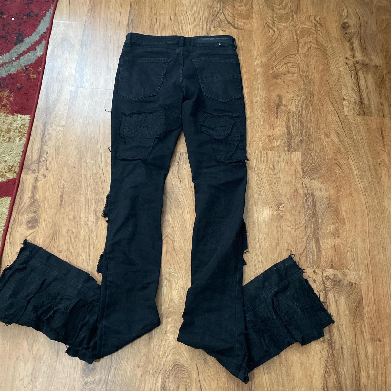 Rockstar Original Black Stacked Flared Jeans Size... - Depop