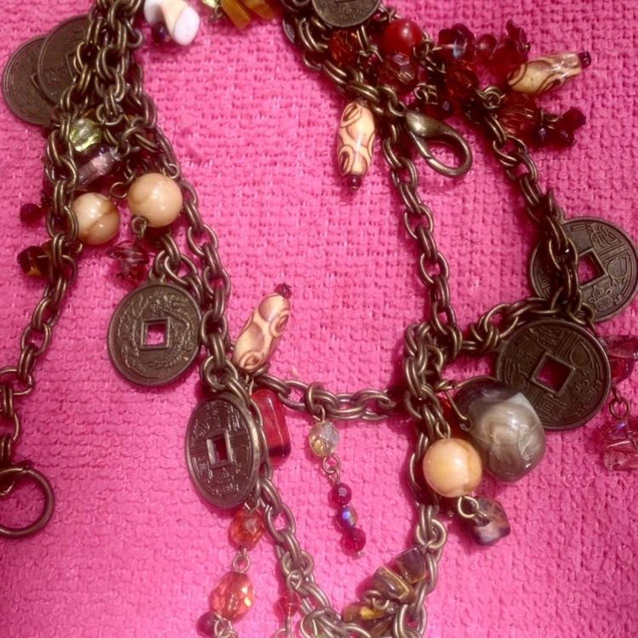 Vintage Boho gypsy belt with coins, stones and... - Depop