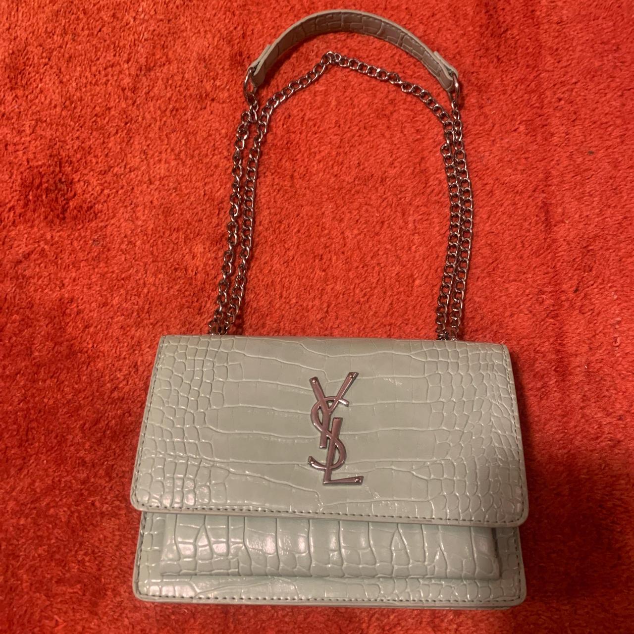 YSL handbag in light green Silver hardware Great... - Depop