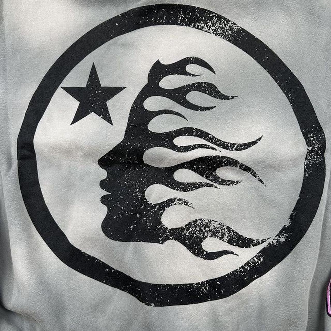 Hellstar Flame Hoodie Size L Grey/Pink HMU with... - Depop