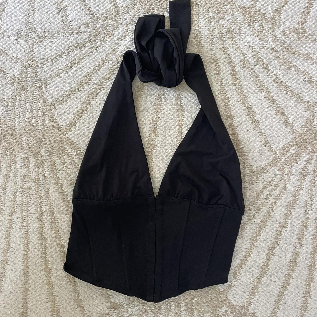 Black halter corset top Brand: supre Size: Small - Depop