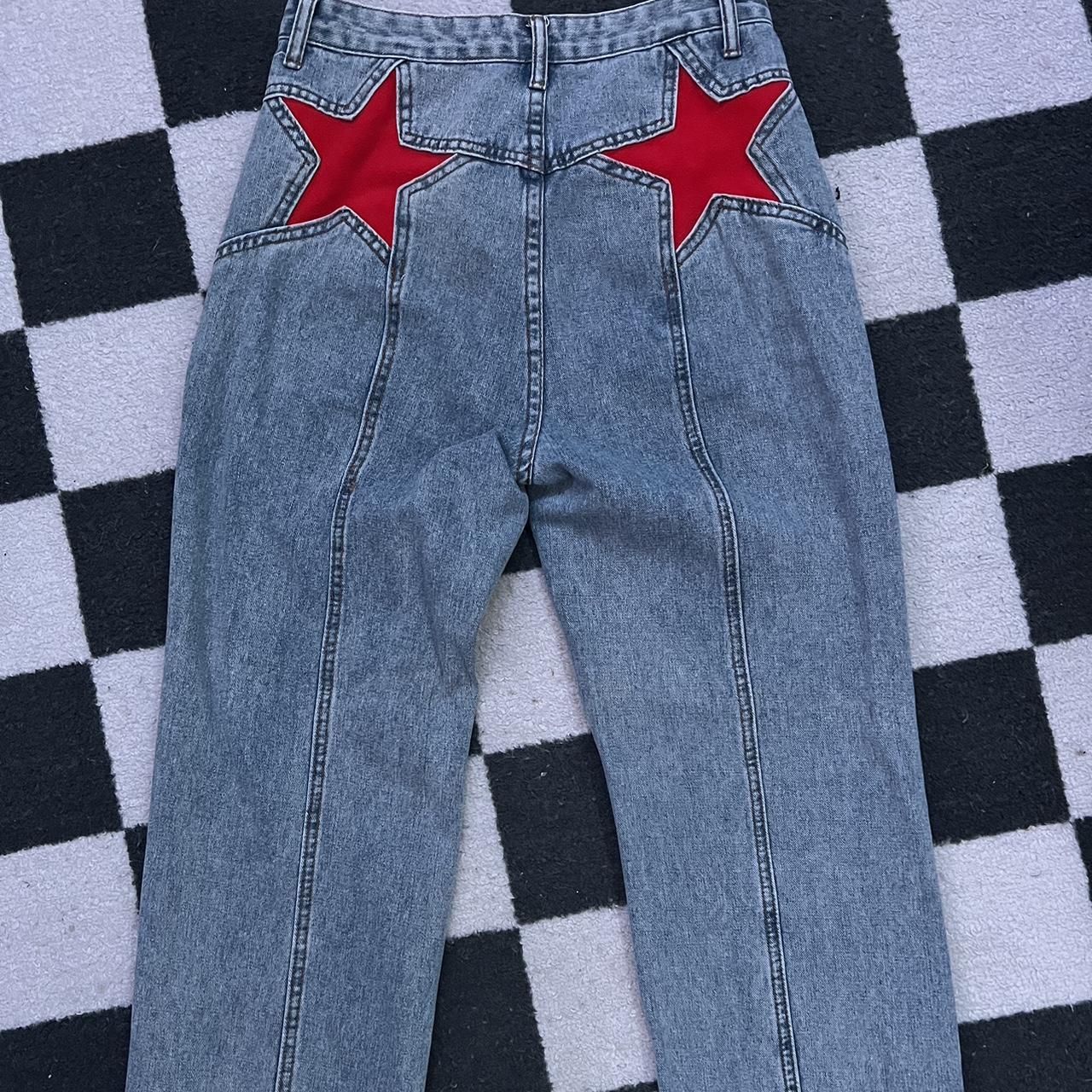 Star patch jeans SHOWN PRICE INCLUDES SHIPPING - Depop