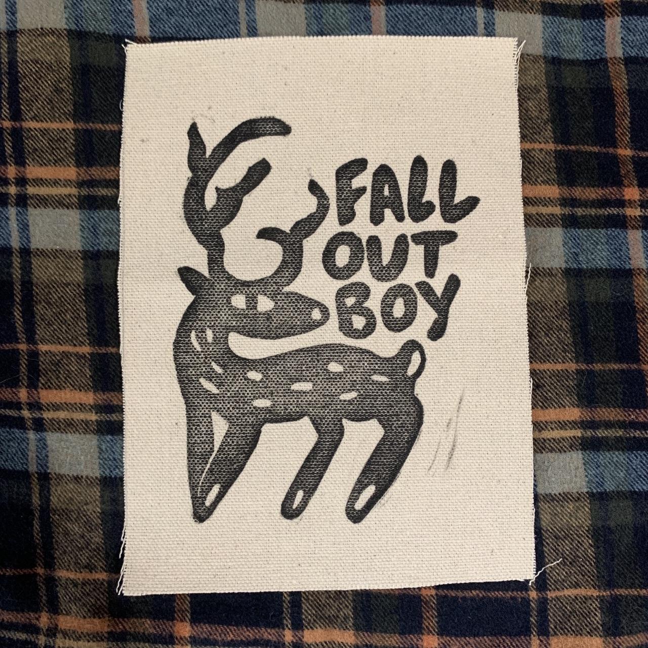 emo fall out boy deer sew on patch, hand printed on... | Depop