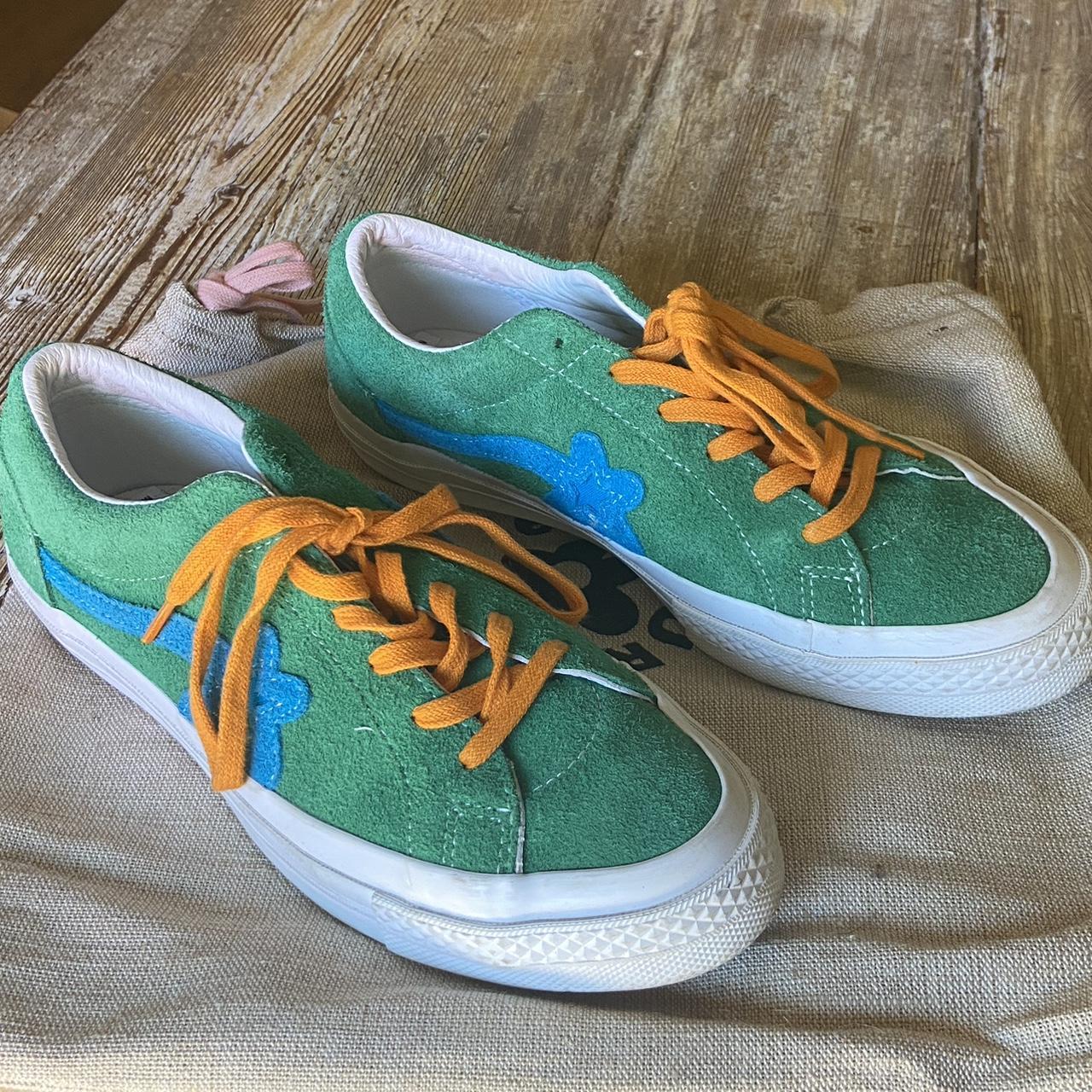 Tyler the Creator Golf le Fleur x Converse in Jolly... - Depop