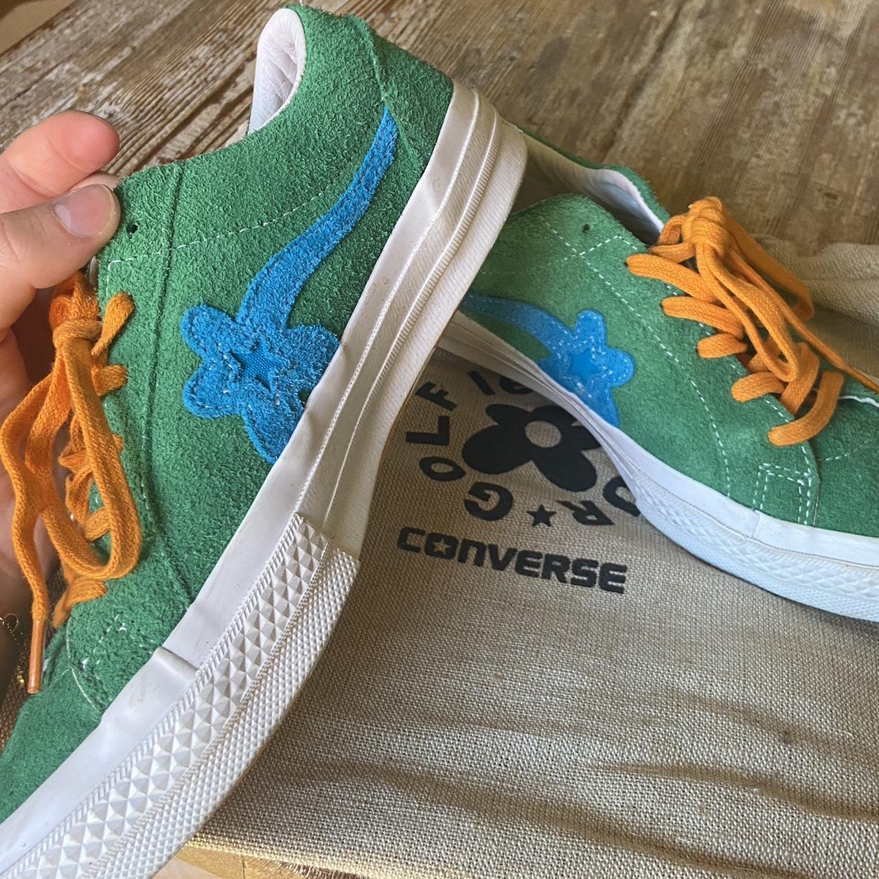 Tyler the Creator Golf le Fleur x Converse in Jolly... - Depop