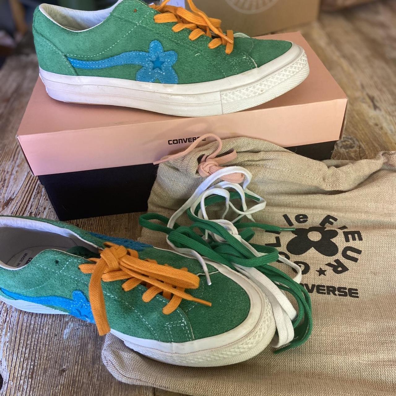 Tyler the Creator Golf le Fleur x Converse in Jolly... - Depop