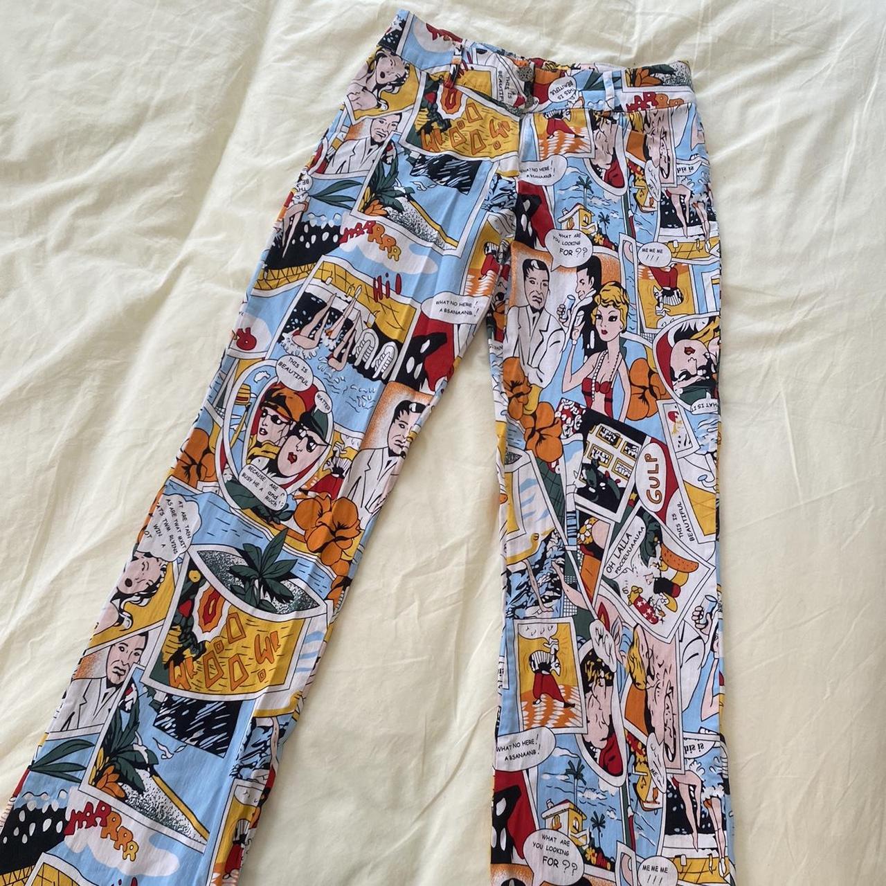 super cool cartoon pants uk size 8 are super comfy... | Depop
