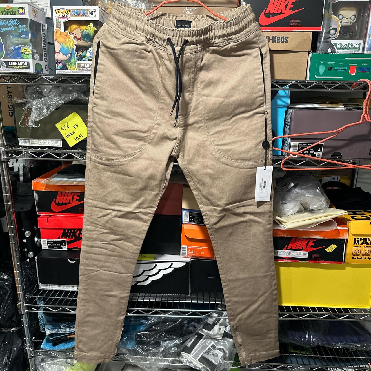 I love ugly zespy pants mid rise tan size small Fits... | Depop