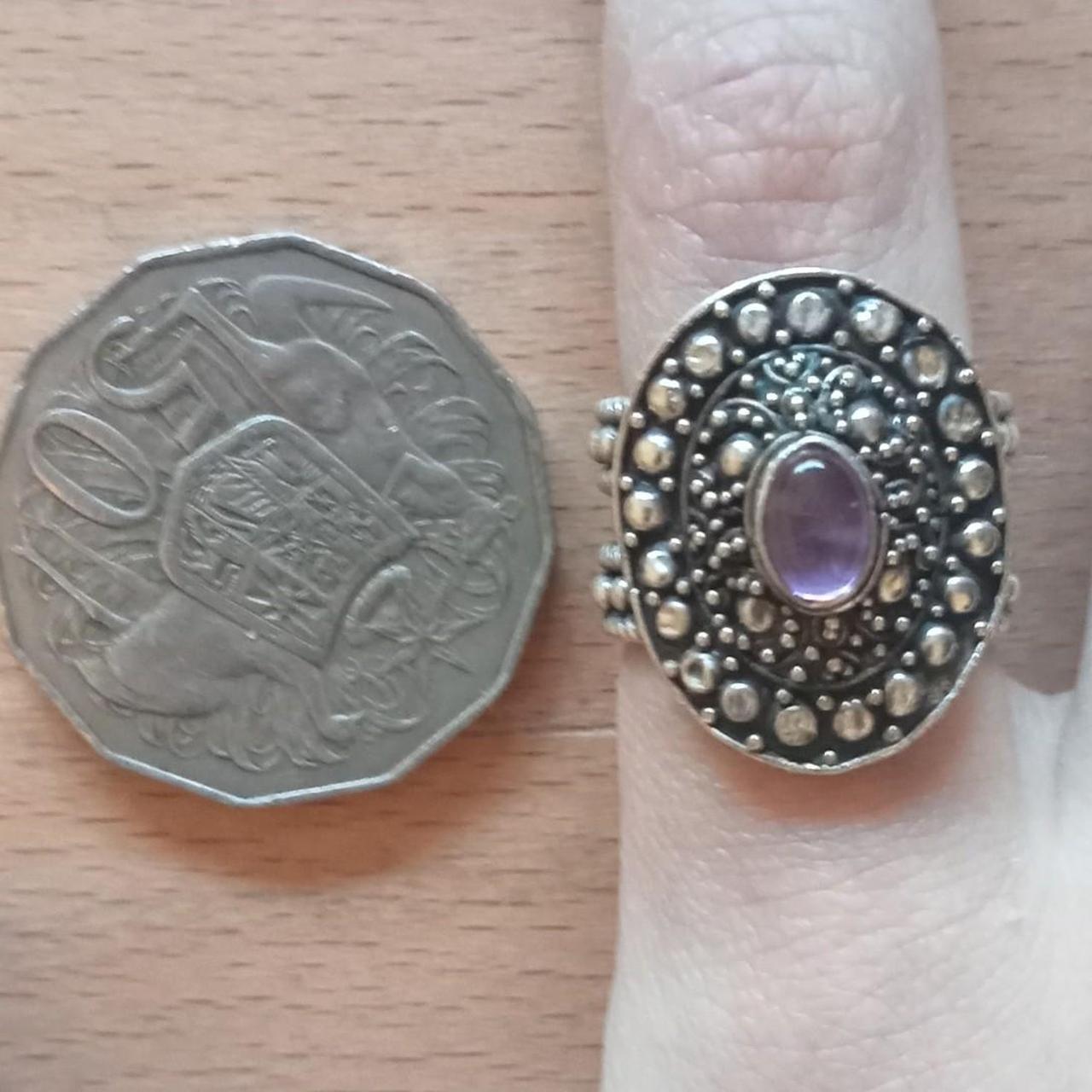 Sterling Balinese Ring. Vintage. With a amethyst... - Depop