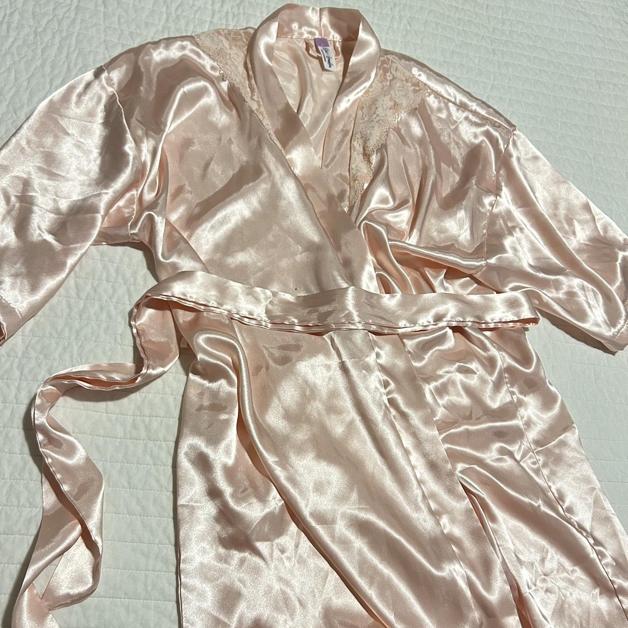 Pink Silk Robe - Depop