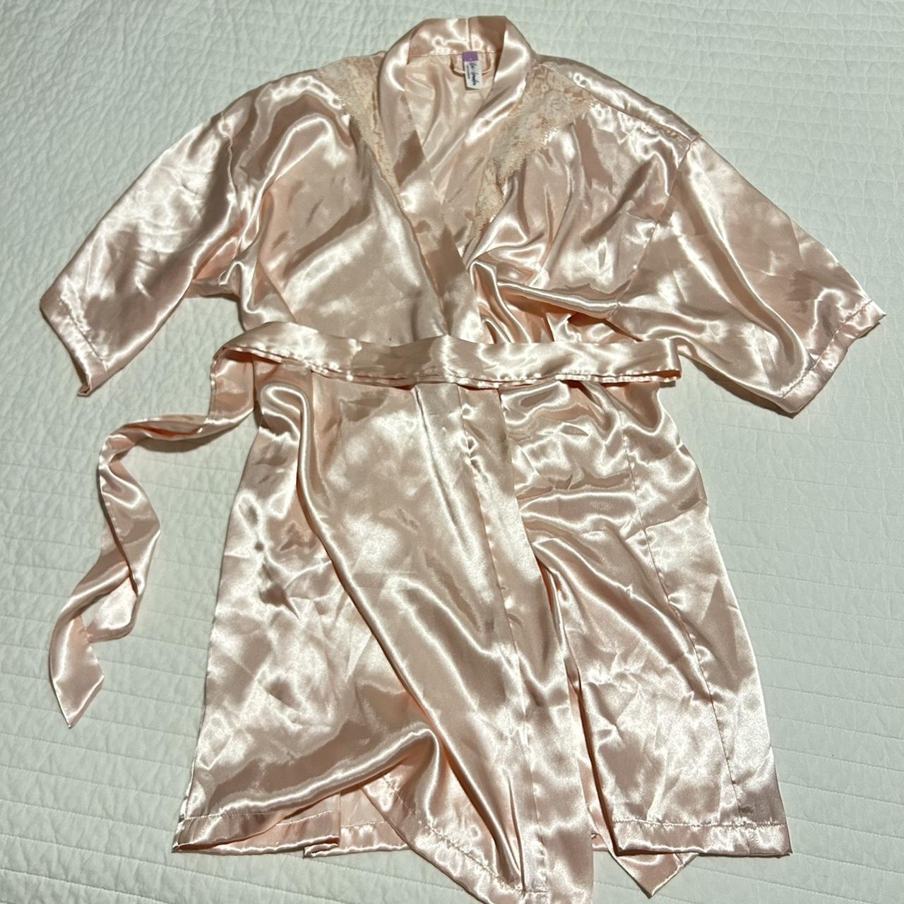 Pink Silk Robe - Depop