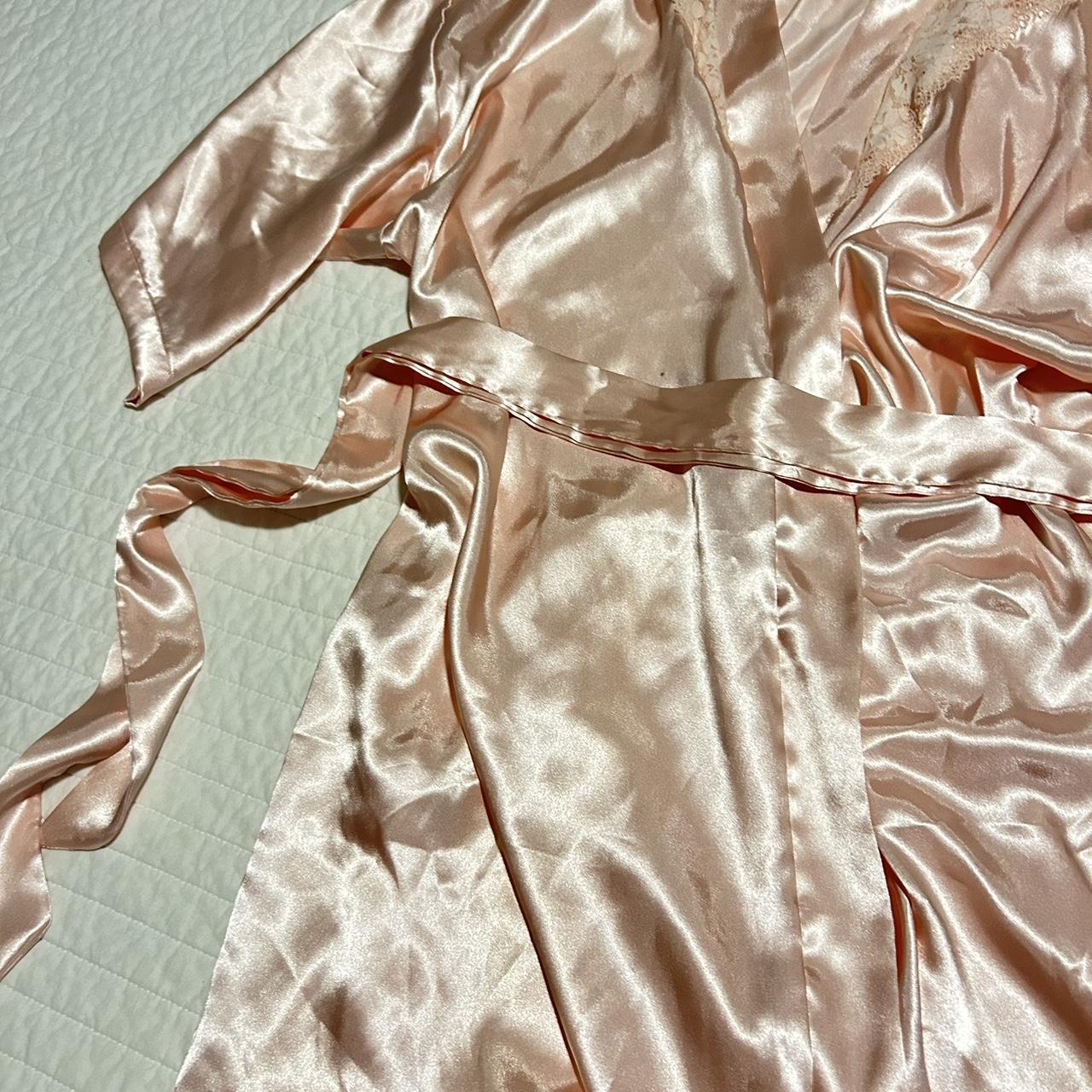Pink Silk Robe - Depop