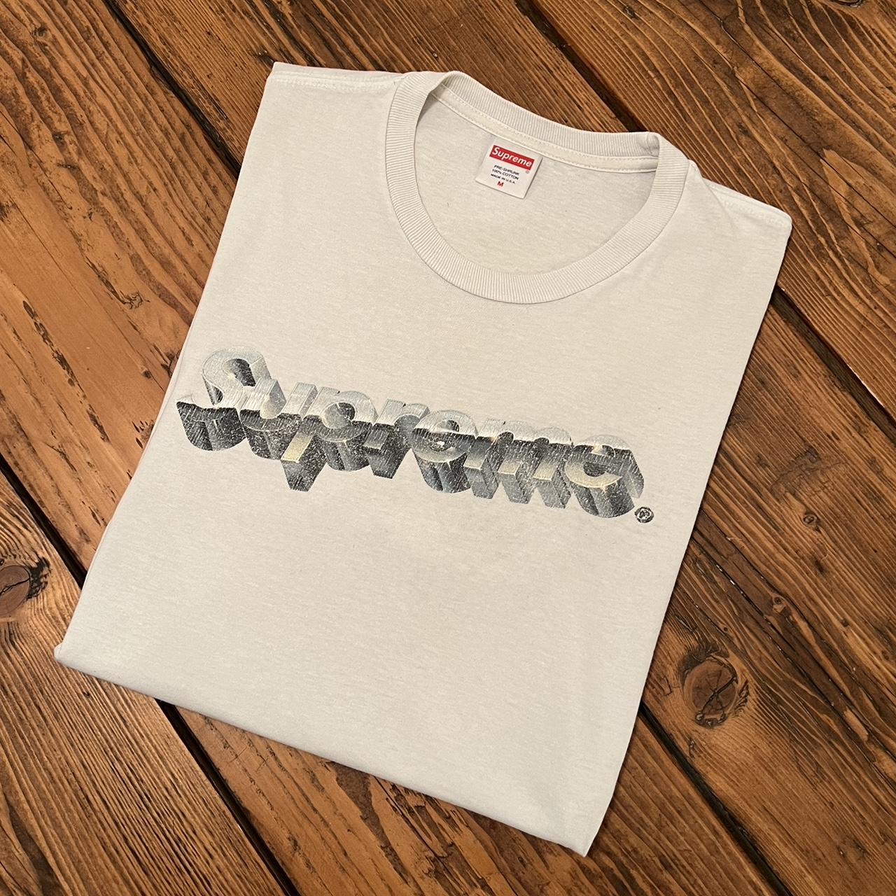 Supreme Font Logo Tee - Size: Medium - 7/10,... - Depop