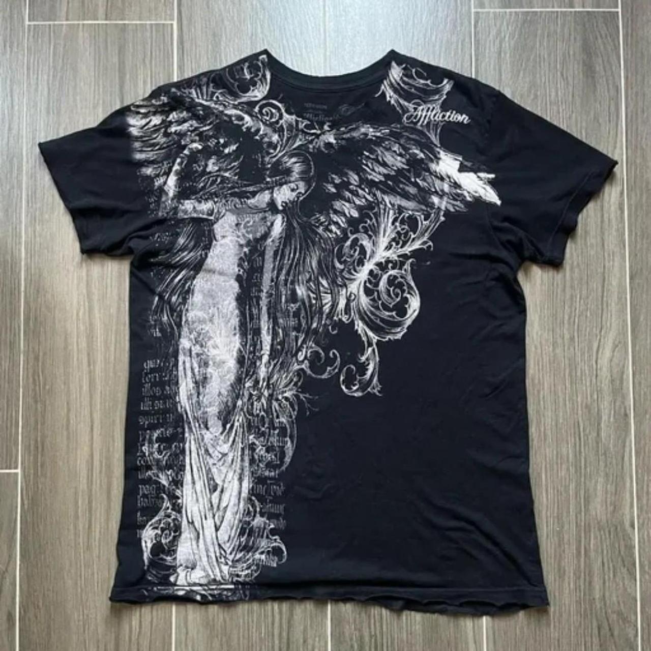 Brand new Affliction style rep shirt, Small Medium... - Depop