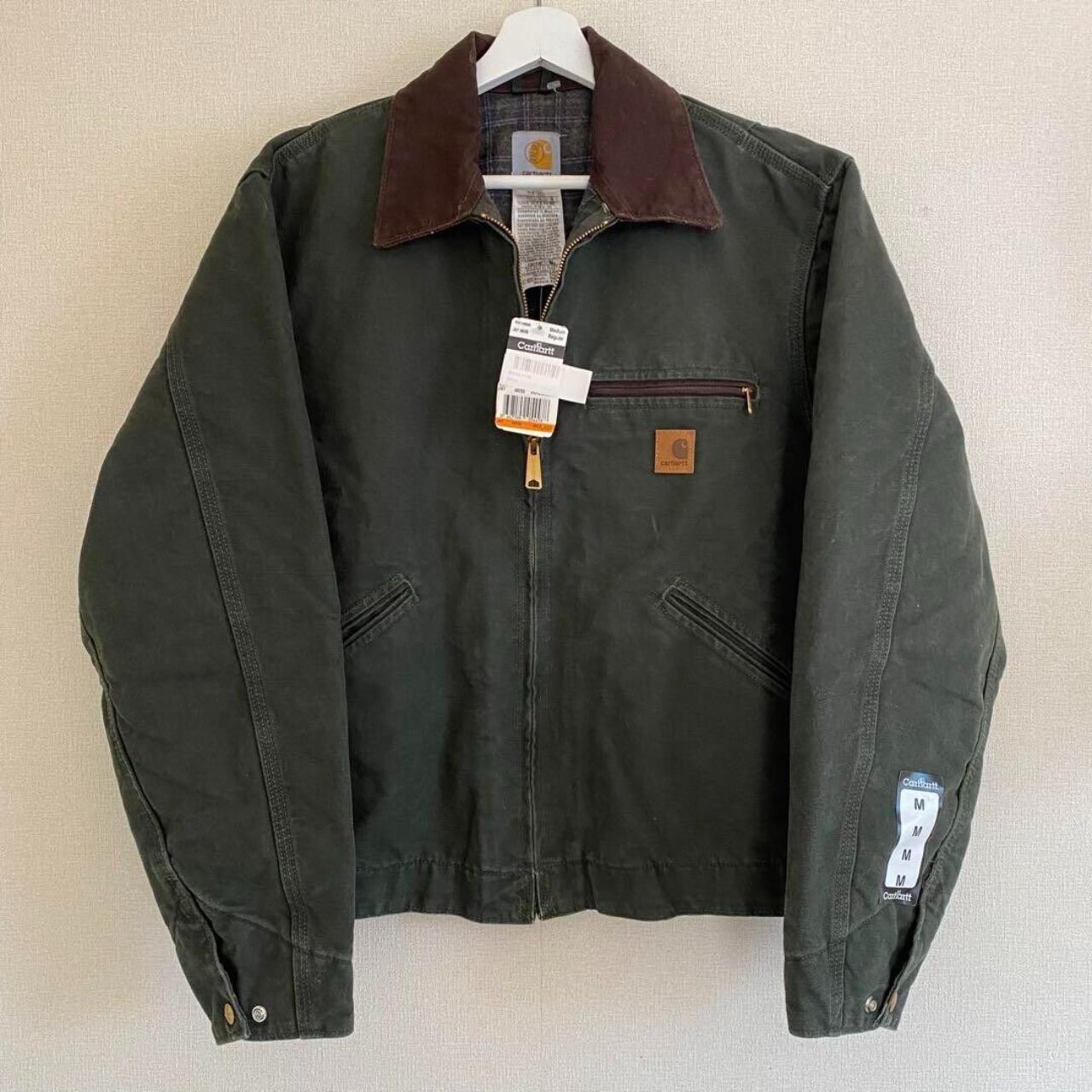 Carhartt Detroit Jacket J97 MOS Green Blanket Lined... - Depop