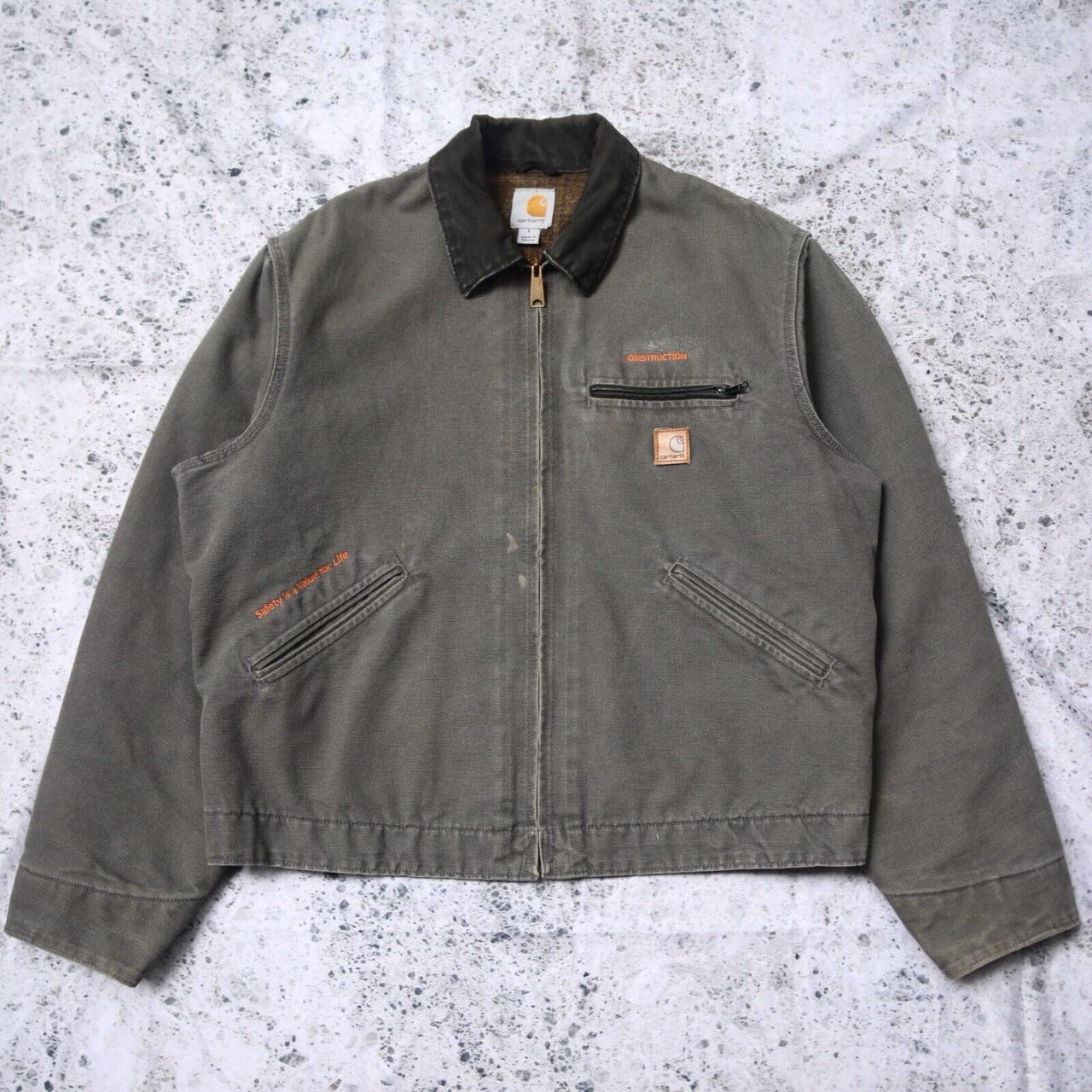 Faded Carhartt Vintage J97 GVL Gravel Grey Detroit... - Depop
