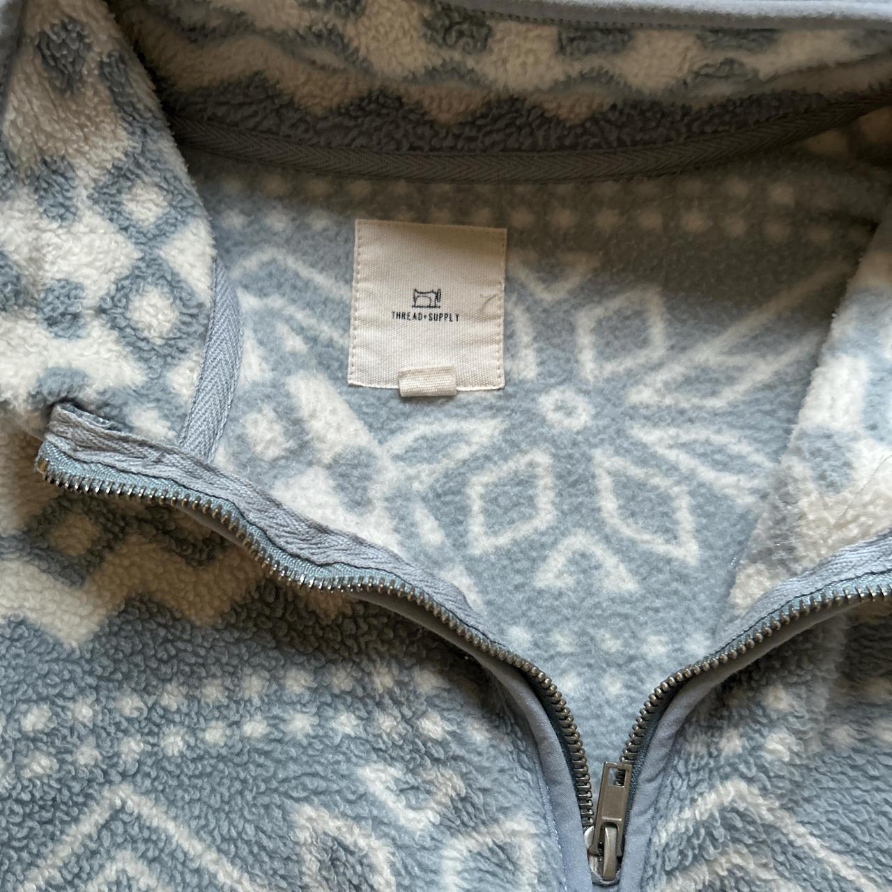 Blue & white fleece sweater , perfect for winter... - Depop