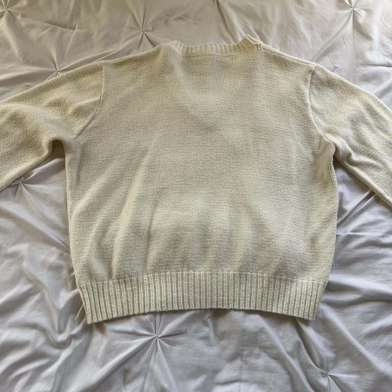cream V neck sweater :) - Depop