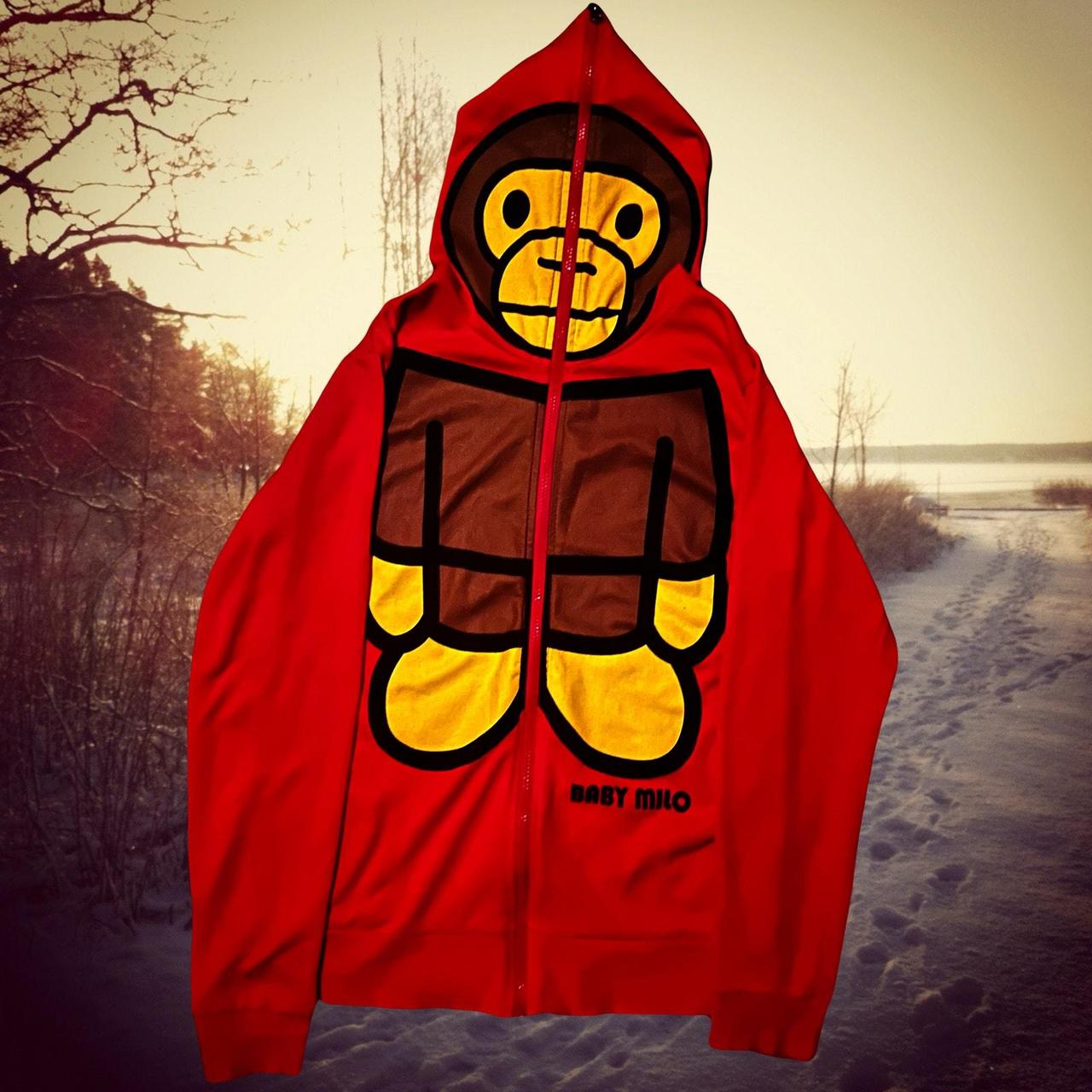 bape baby milo ape monkey design full zip... | Depop